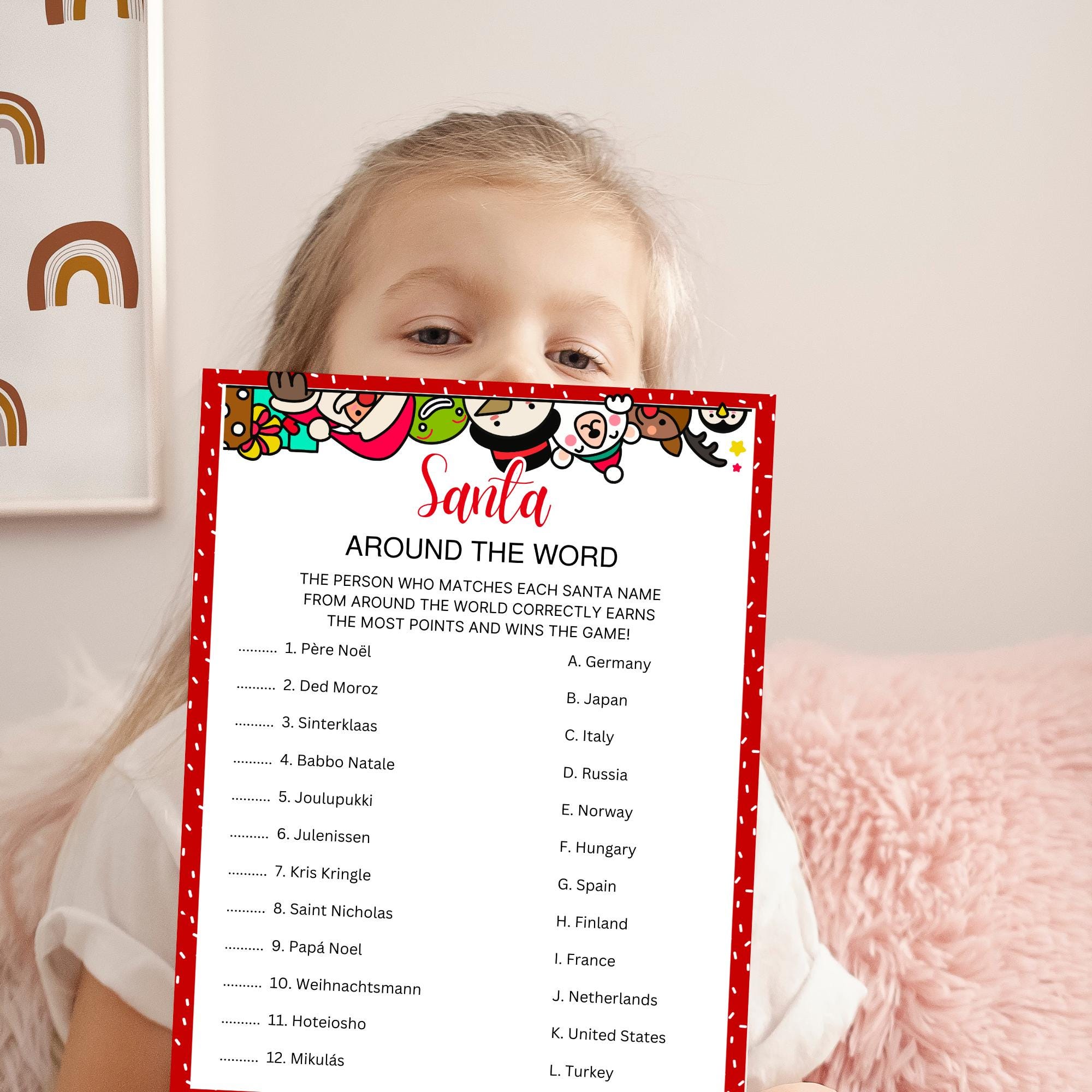 Santa Around the World Game, Christmas Games Groups Adults, Christmas ...