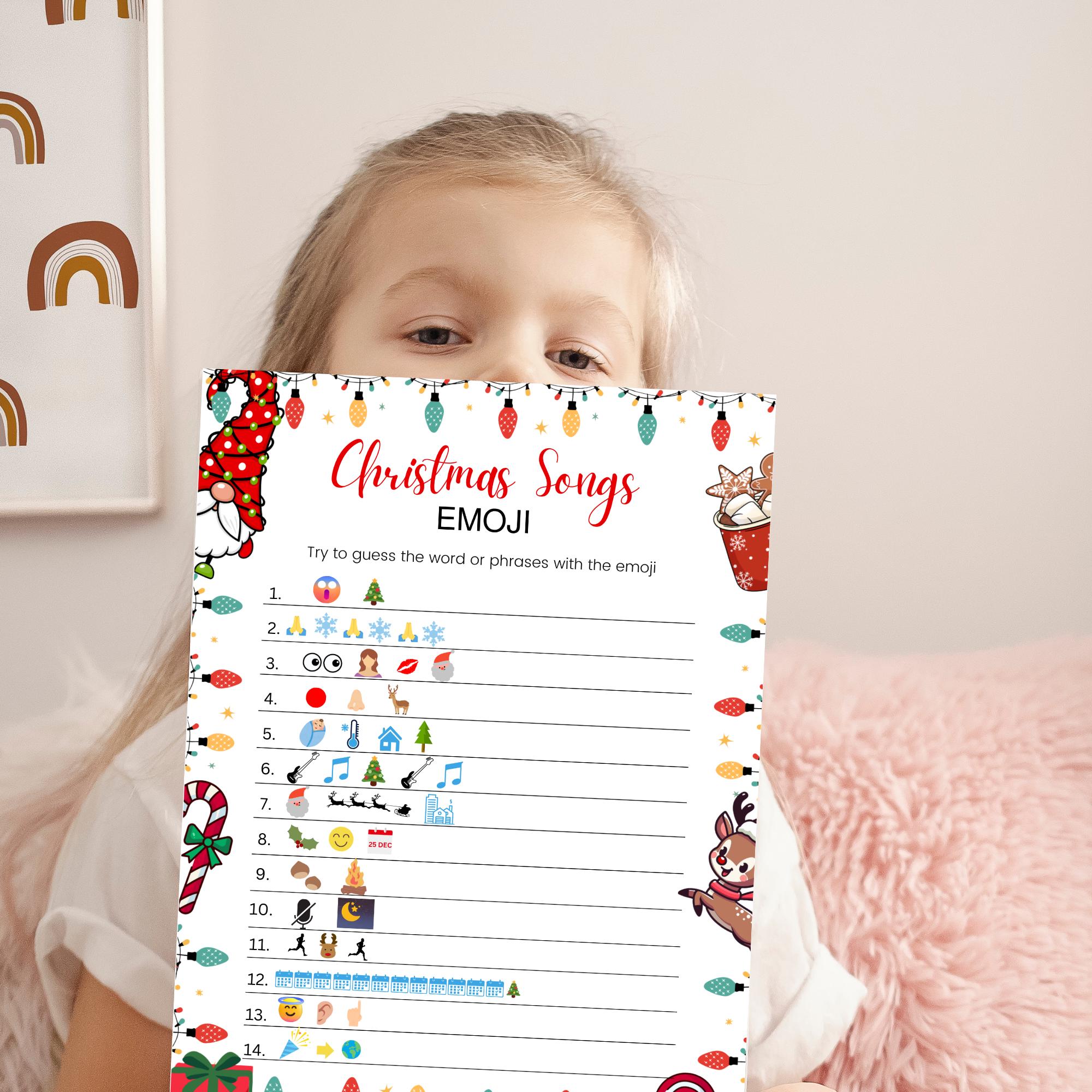 Christmas Song Emoji Game, Christmas Trivia Game Printable, Christmas ...