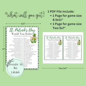 St Patrick's Day Would You Rather, Printable St Patrick's Day Games ...