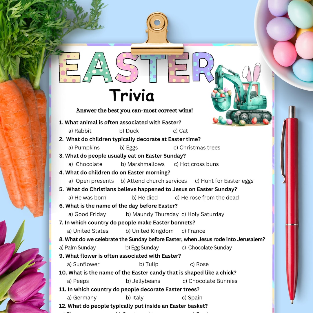Easter Trivia Game, Easter Games Group Kids, Easter Trivia Questions ...