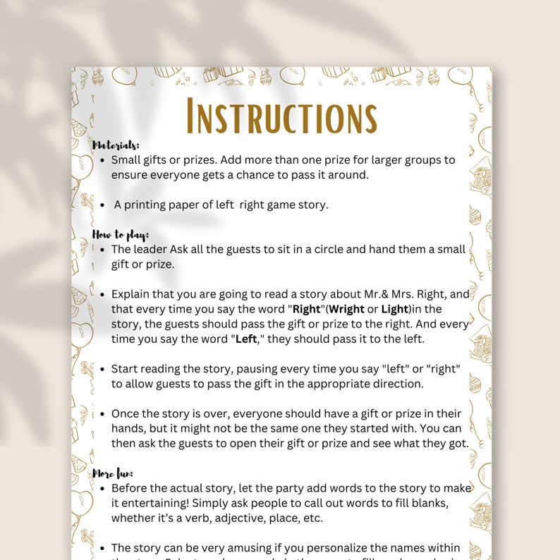 Left Right Game Office Funny Story Left Right Game Any - Etsy