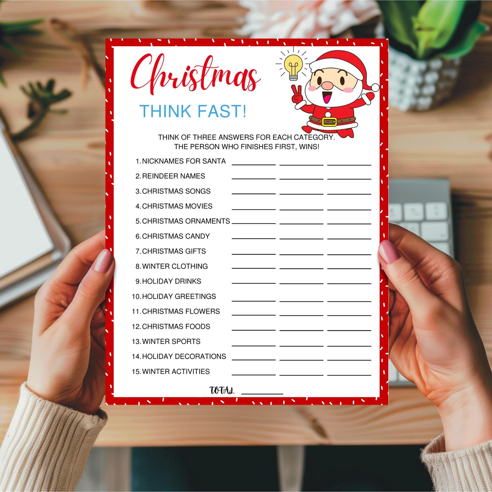 Christmas Trivia Games, Think Fast Game, Holiday Trivia Quiz, Printable ...