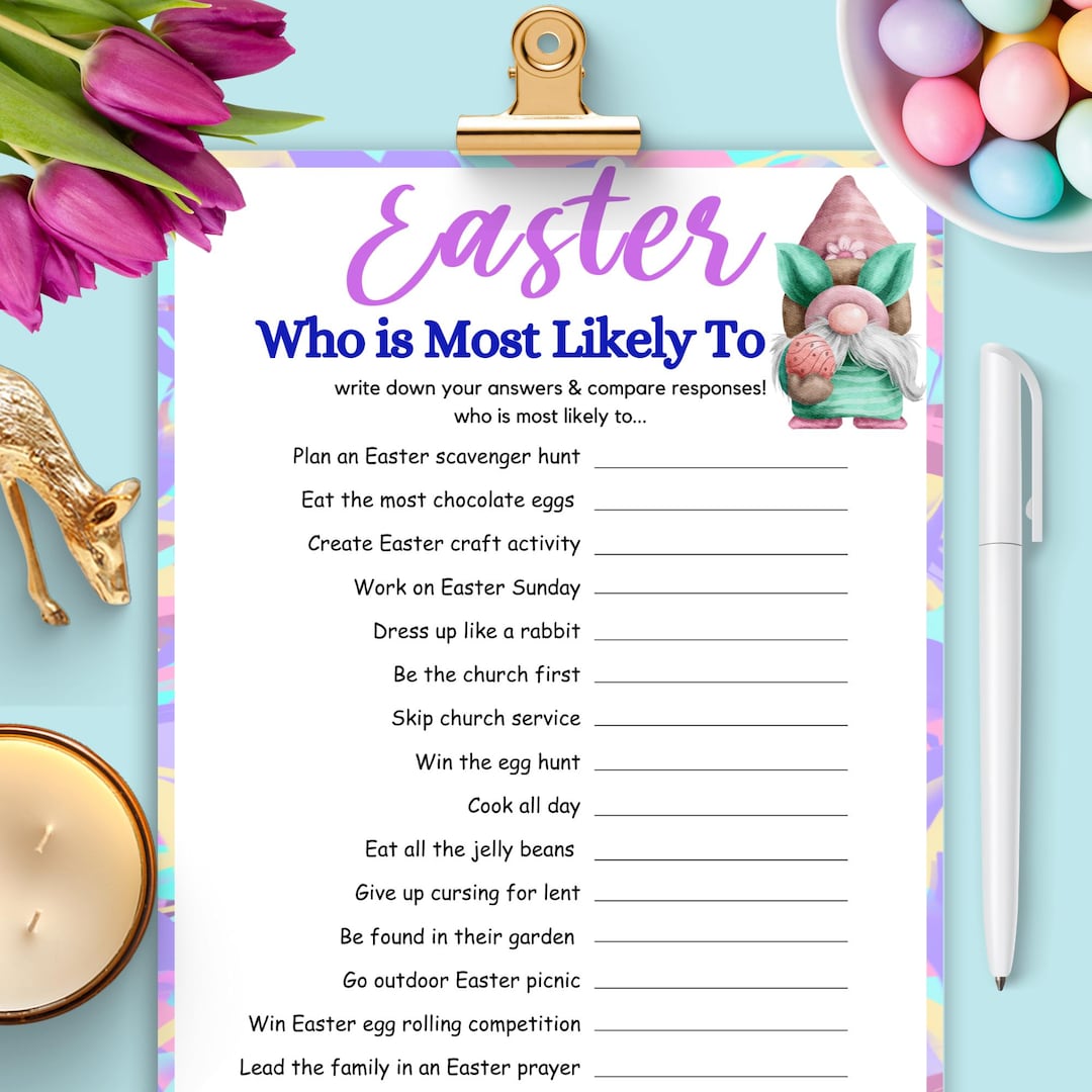 Easter Who is Most Like Game, Easter Games Group Adults & Kids, Easter ...