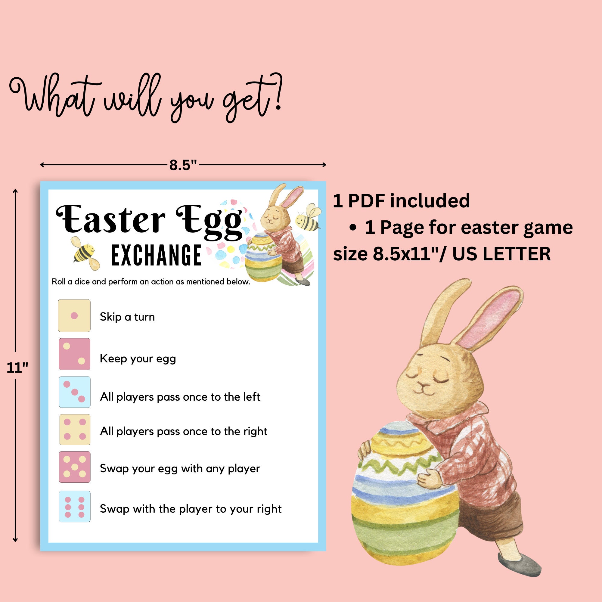 Easter Egg Exchange Game, Printable Easter Games for Kids, Easter Egg ...