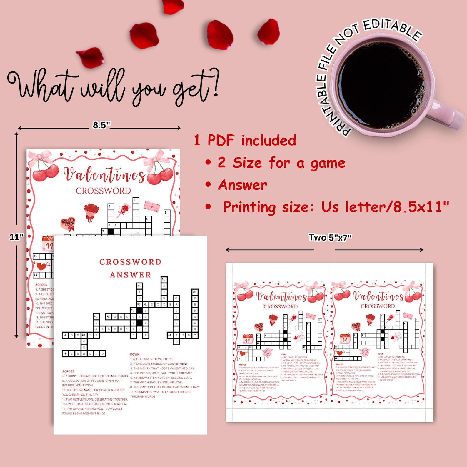 Valentines Day Crossword Puzzle, Valentines Day Games Adults ...
