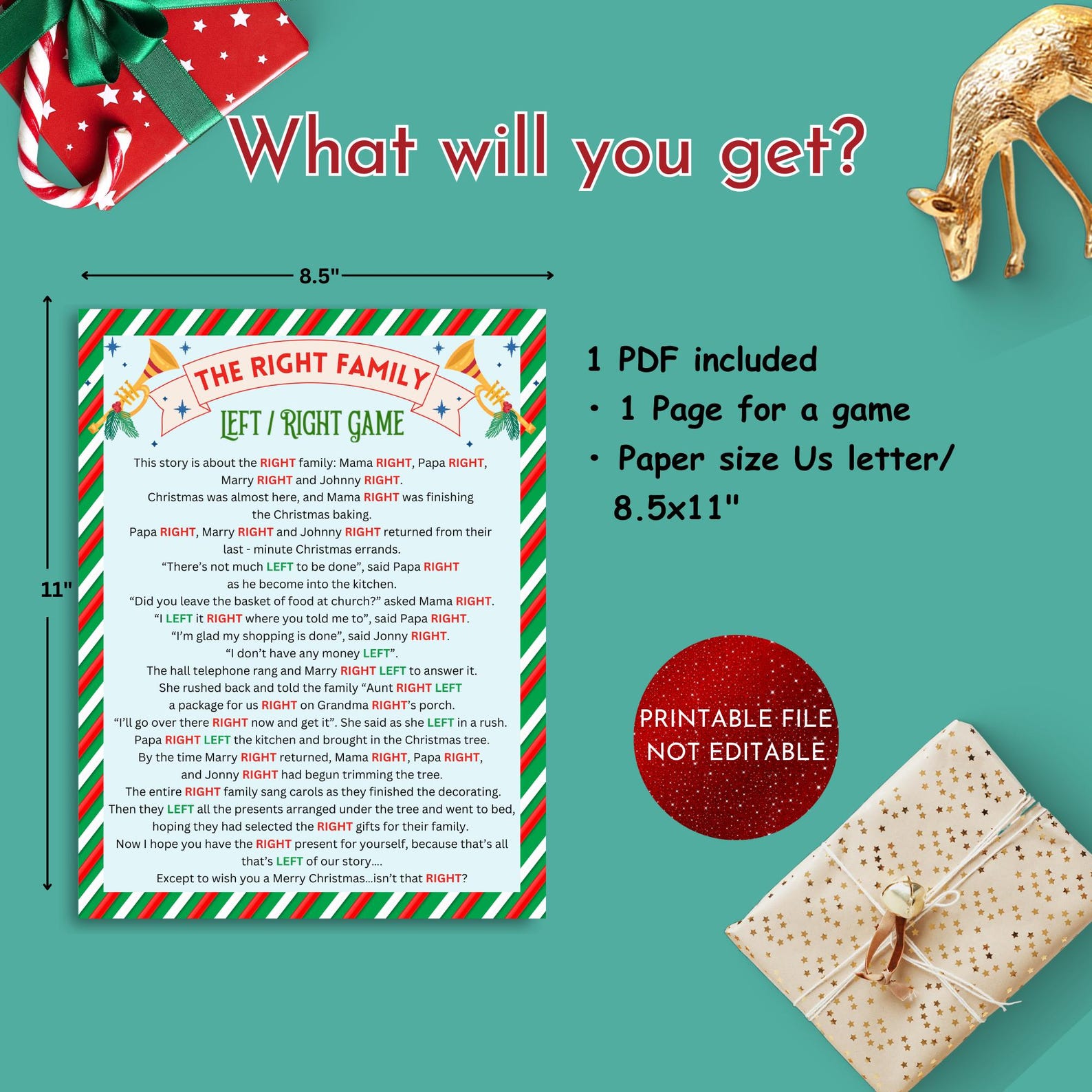 Left Right Game for Christmas, the Wright Family Funny Stories, Pass ...