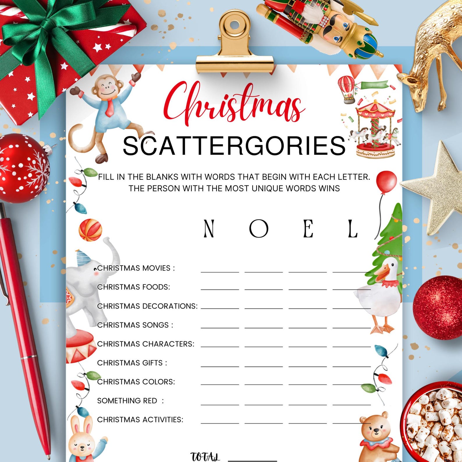 Christmas Categories Game, Christmas Trivia, Christmas Games Kids ...