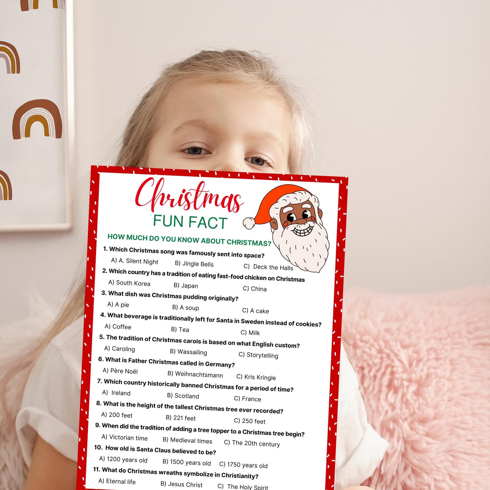 Christmas Fun Fact Game, Christmas Trivia Question, Christmas Games ...