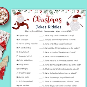 Christmas Riddles Game, Kids Holiday Party Games, Xmas Riddles With ...