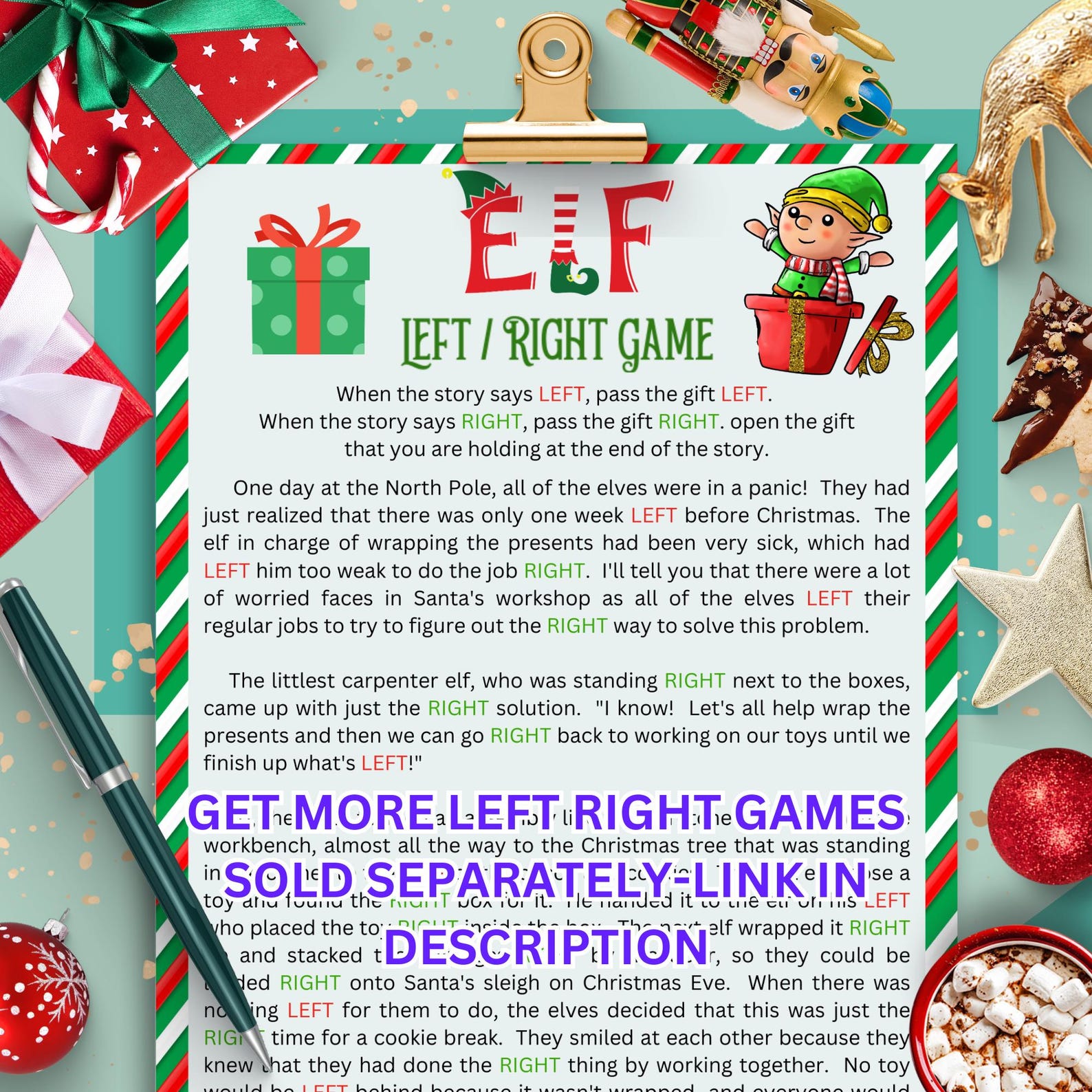 Left Right Game for Christmas, the Wright Family Funny Stories, Pass ...