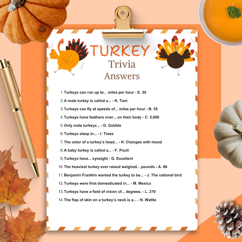 Thanksgiving Turkey Trivia, Thanksgiving Games Printable, Friendsgiving ...