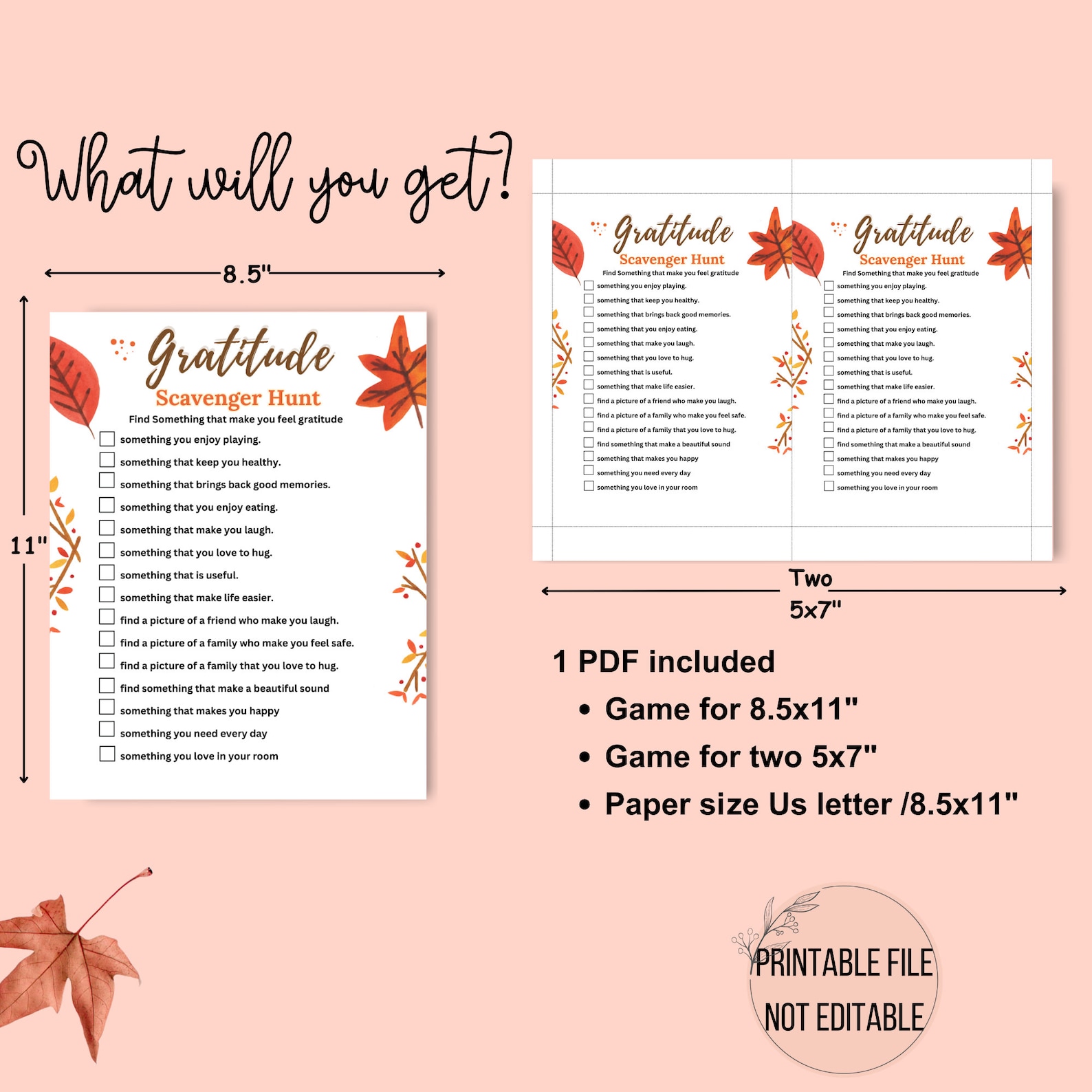 Thanksgiving Gratitude Scavenger Hunt, Thanksgiving Games Printable ...