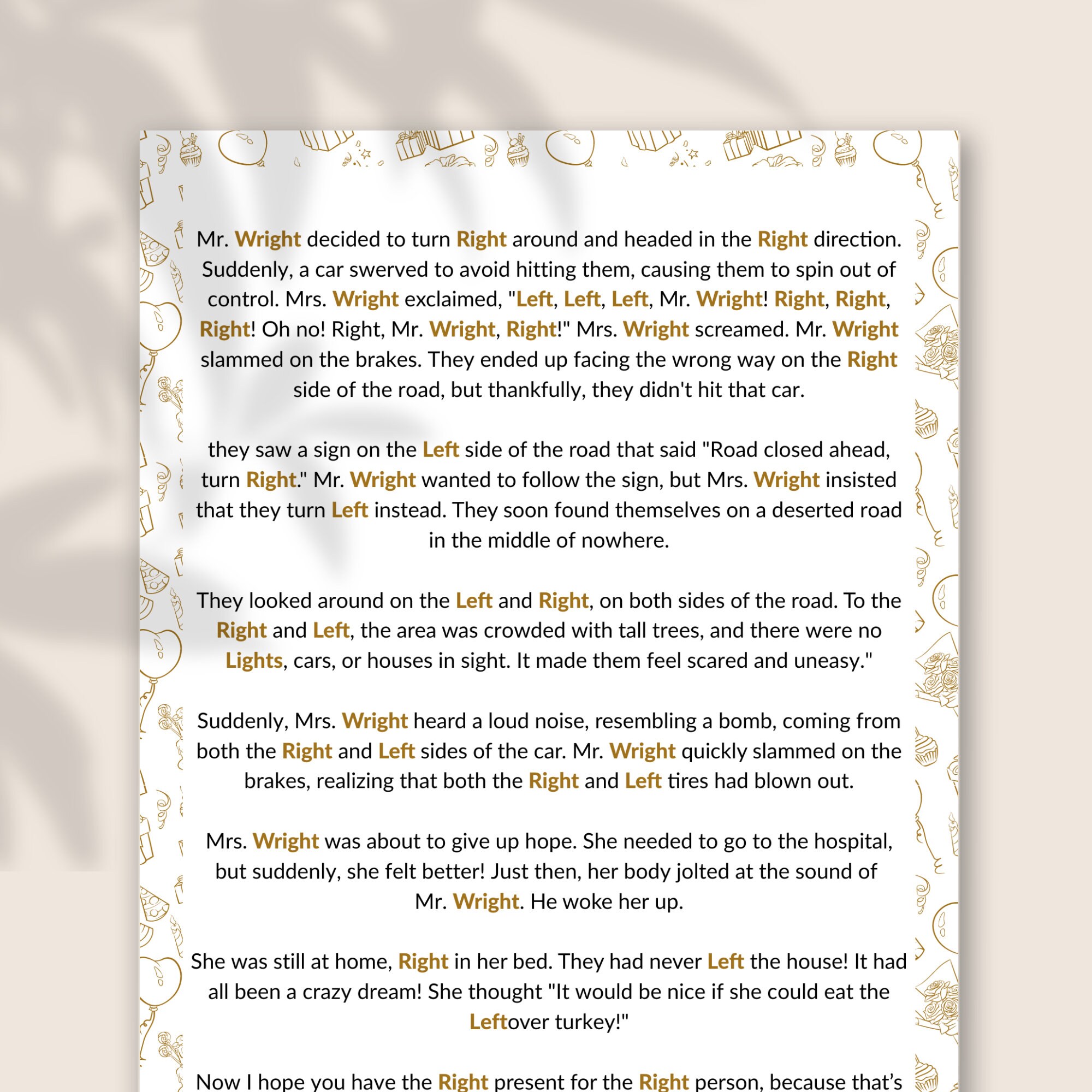 Left Right Game Office Funny Story Left Right Game Any - Etsy Canada