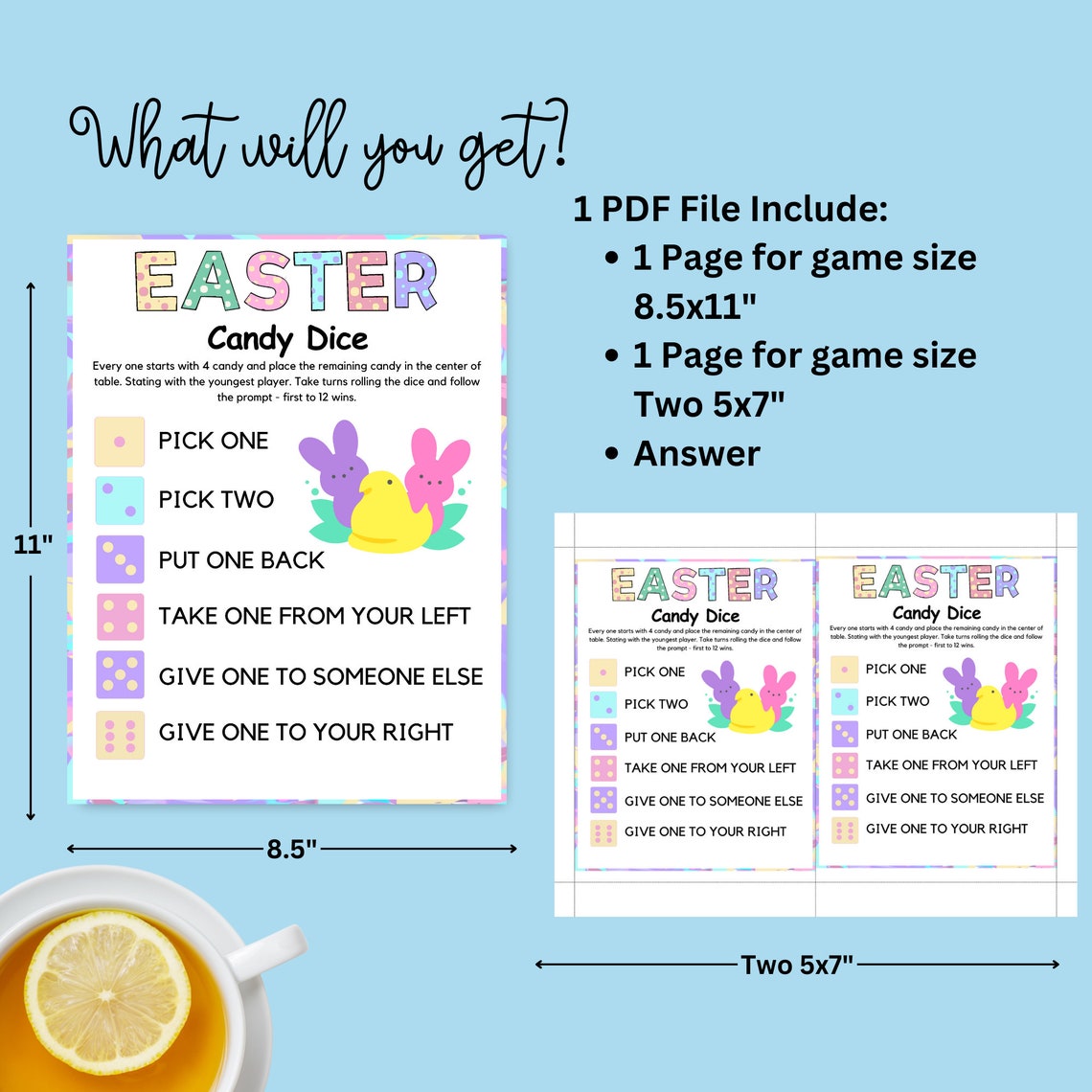Easter Candy Dice Game, Kids Trivia Game, Easter Trivia, Printable ...