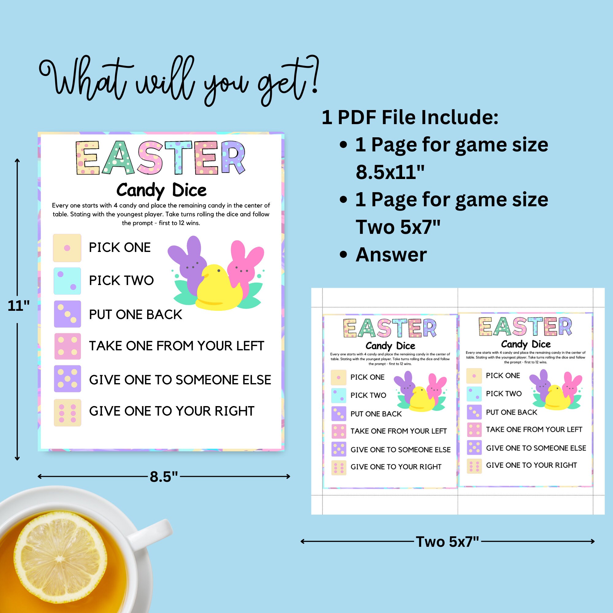 Easter Candy Dice Game, Kids Trivia Game, Easter Trivia, Printable ...