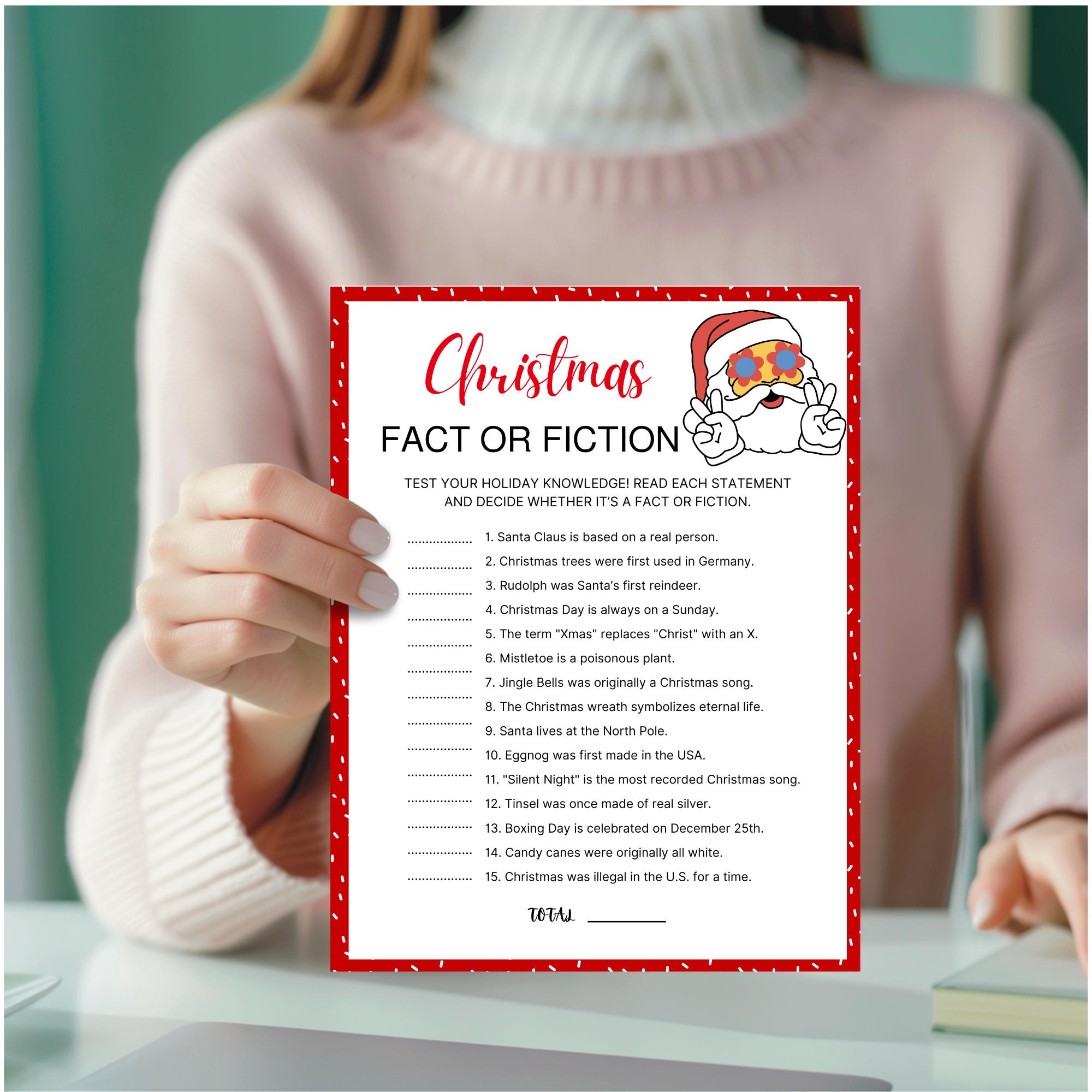 Christmas Trivia Games, Fact or Fiction Game, Trivia Questions ...