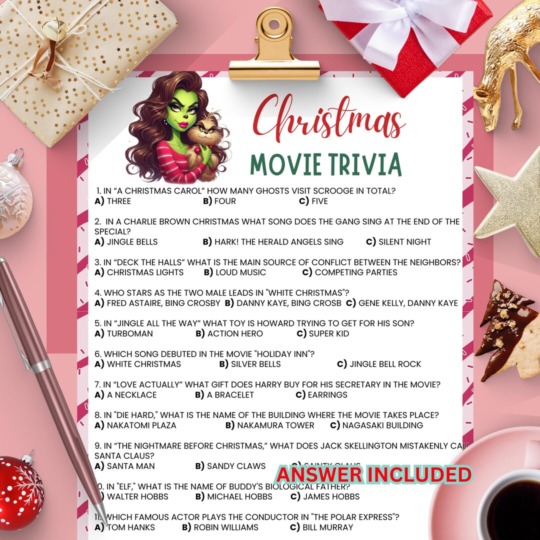 Christmas Movie Trivia Game, Christmas Trivia Question, Fun Christmas ...