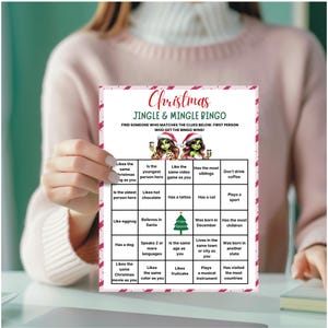 Christmas Jingle & Mingle Bingo Game, Fun Christmas Games Groups ...