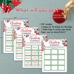 Christmas Charades Game, Christmas Party Games Family, Christmas ...