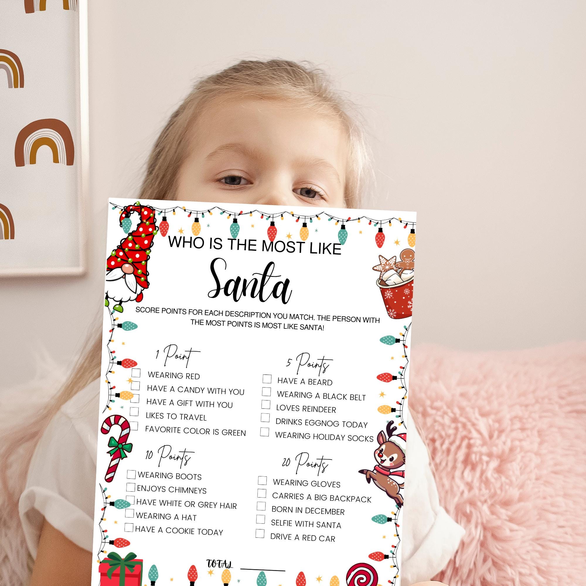 Who's Most Like Santa Trivia Game, Christmas Games Family, Fun ...