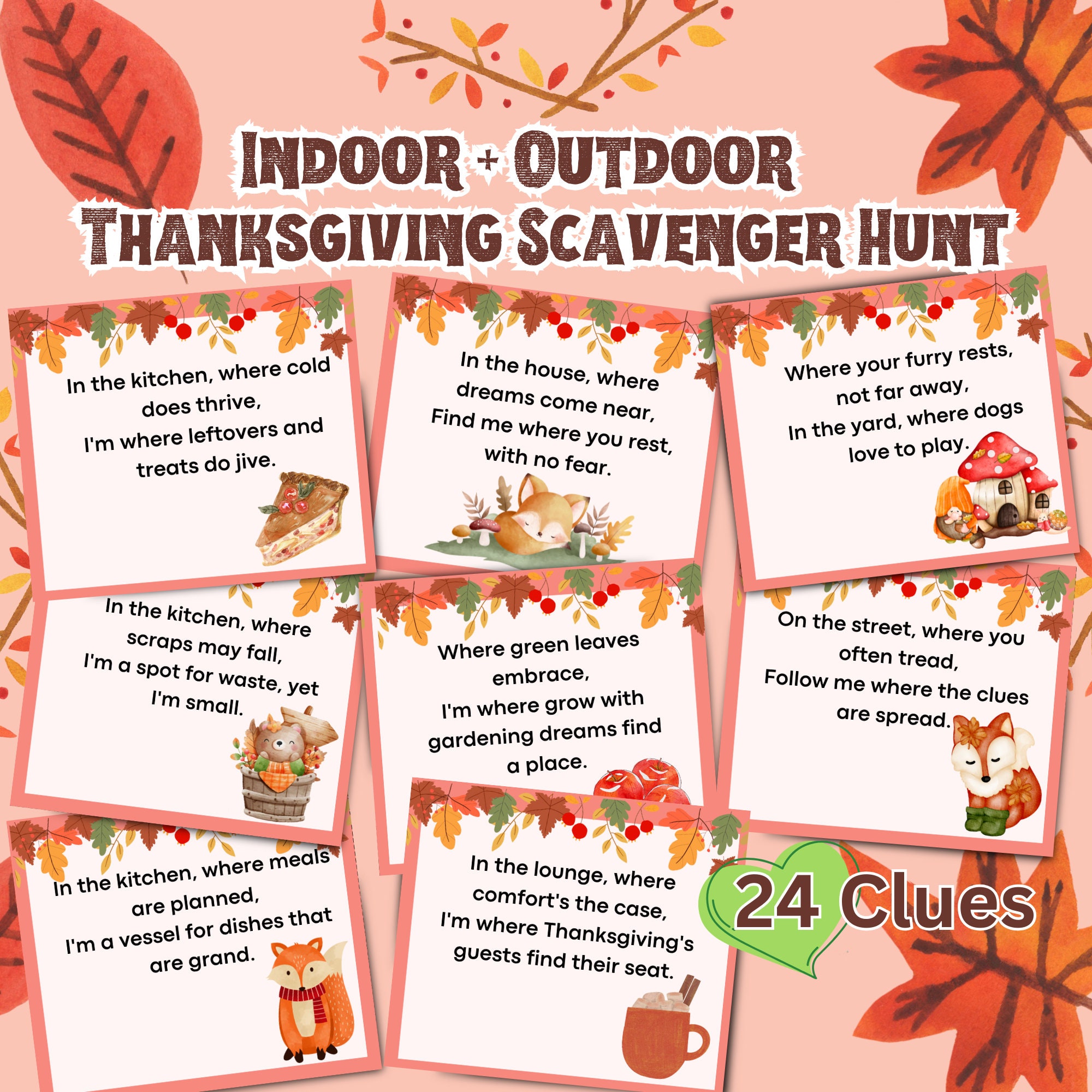 Thanksgiving Scavenger Hunt, Kids Thanksgiving Games, Friendsgiving ...