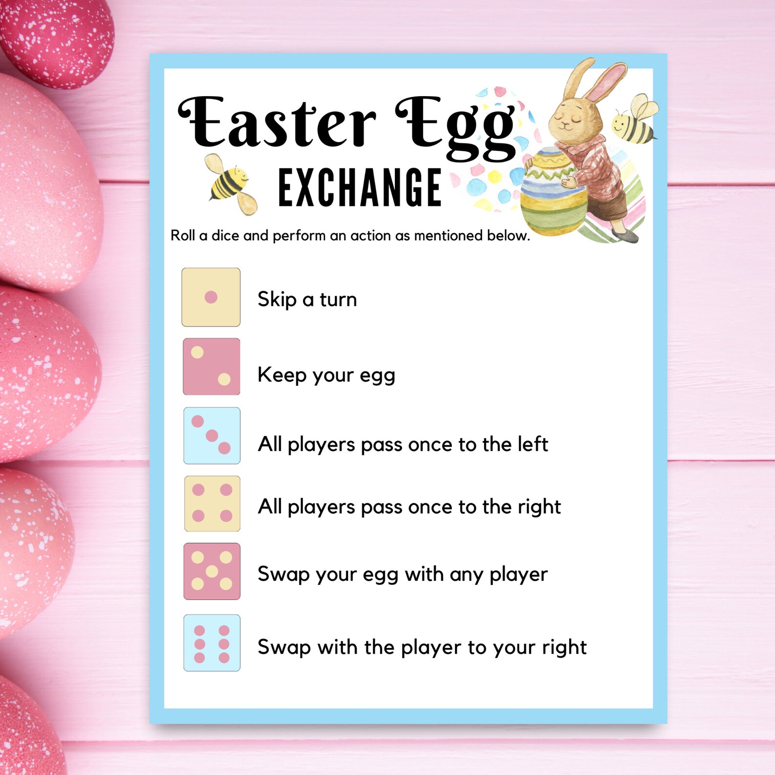 Easter Egg Exchange Game, Printable Easter Games for Kids, Easter Egg ...