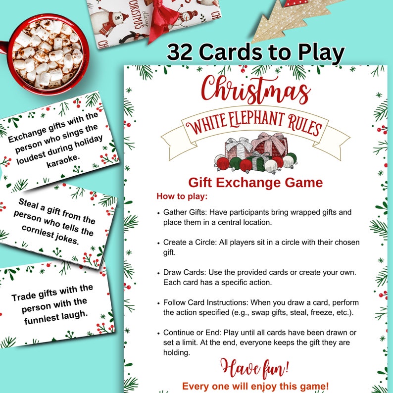 White Elephant Gift Game, Pass the Gift Game, Christmas Games Gift ...