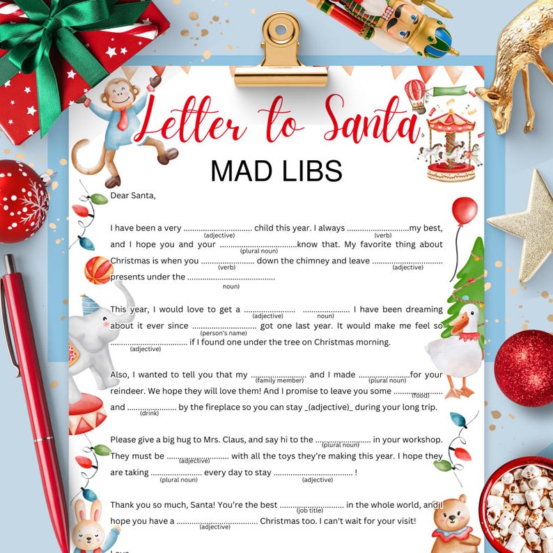 Christmas Letter to Santa Game, Fun Christmas Games Groups, Adults ...