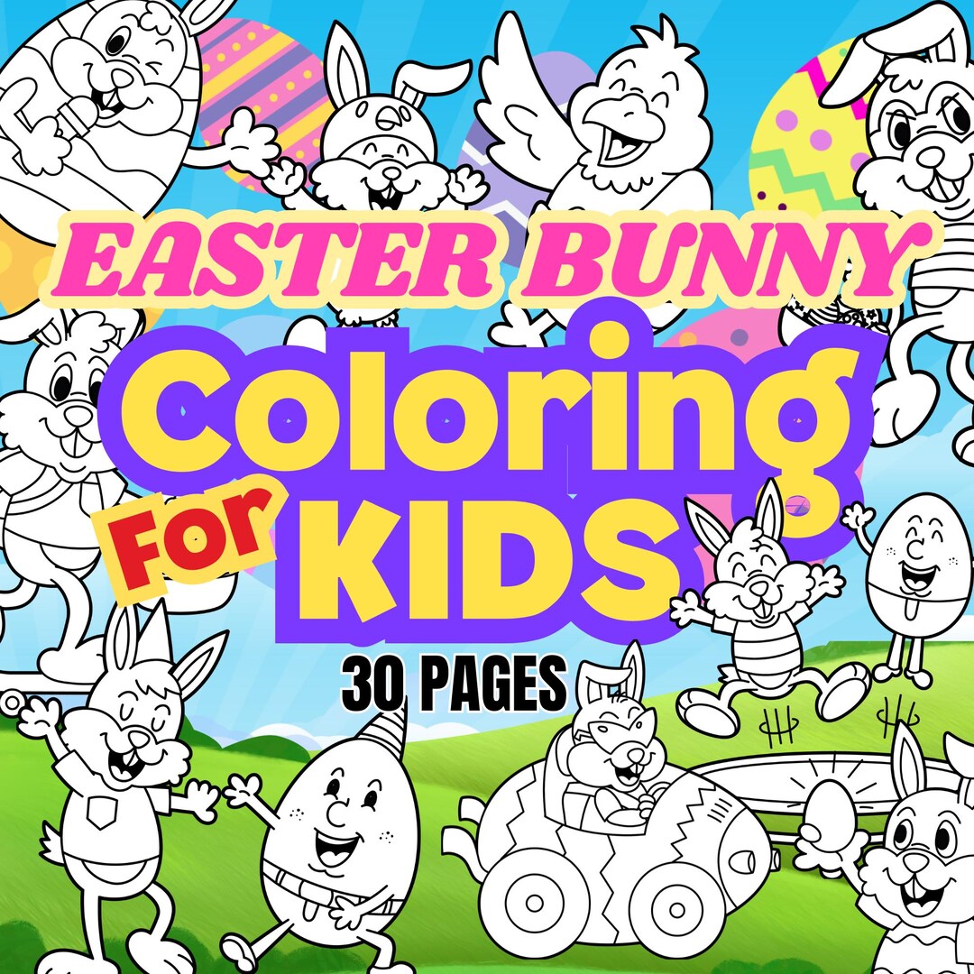 Happy Easter Coloring Pages for Kids, Easy & Bold, Printable Easter ...