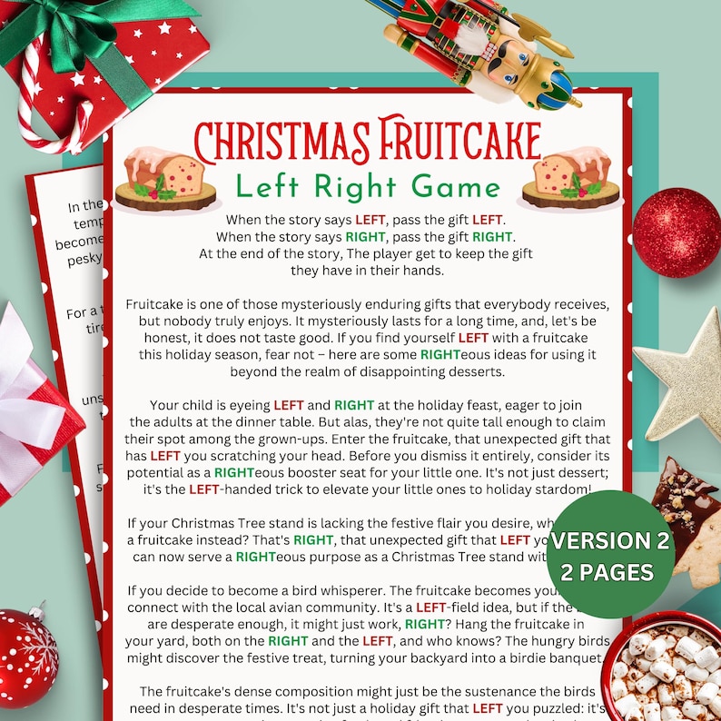 Left Right Story Game, Fun Christmas Games Group Adults, Christmas ...