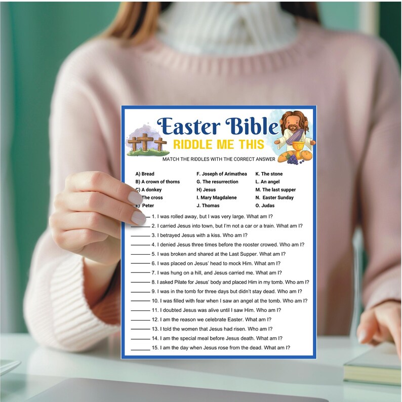 Easter Riddles Game, Printable Easter Games Church, Christian Game ...