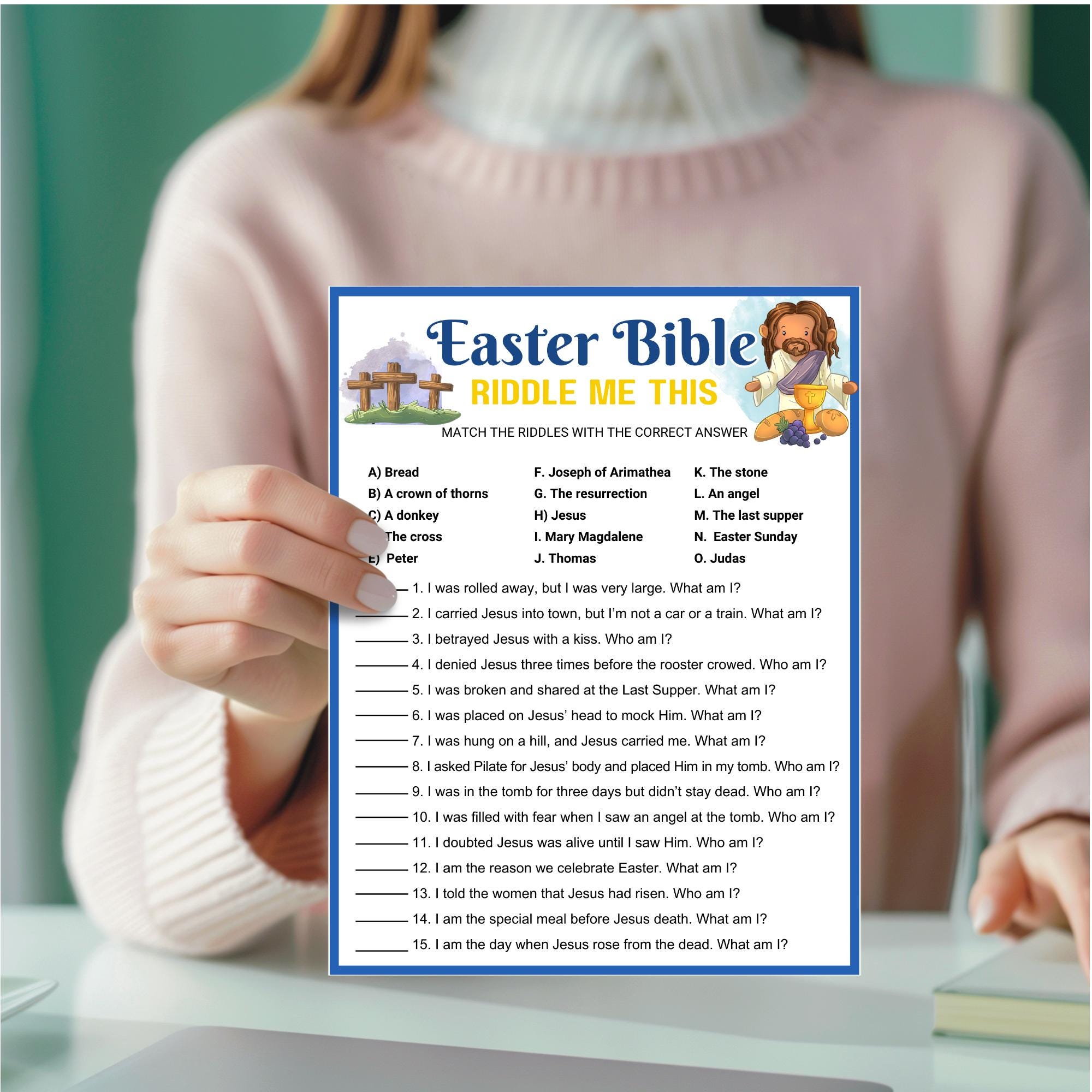 Easter Riddles Game, Printable Easter Games Church, Christian Game ...