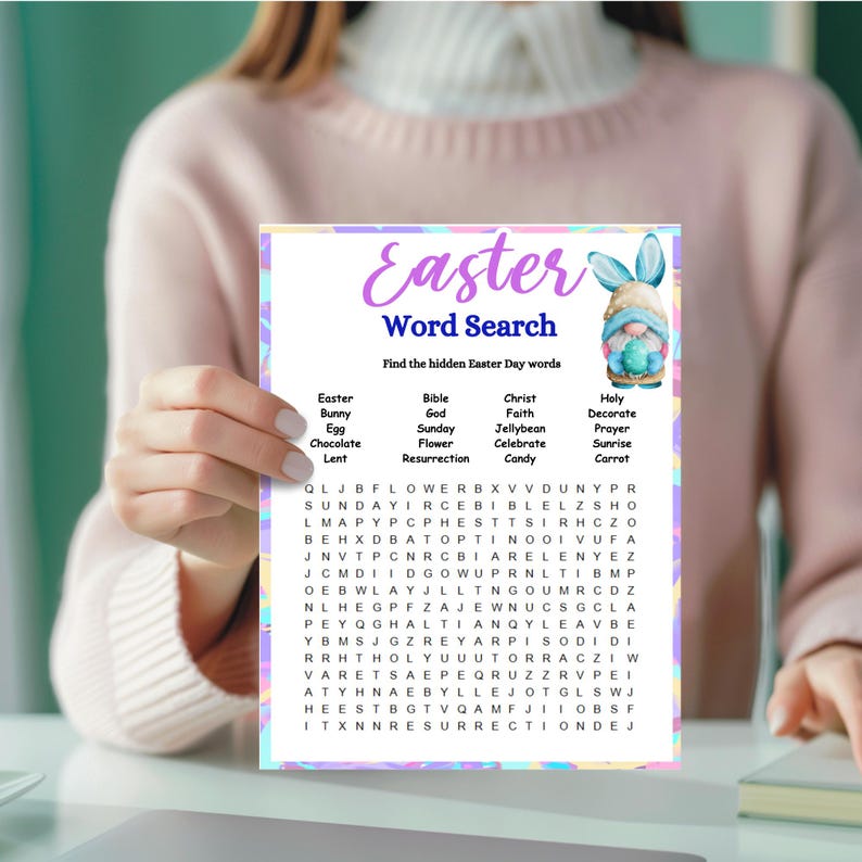Easter Word Search Game, Easter Games Adults & Seniors, Easter Trivia ...