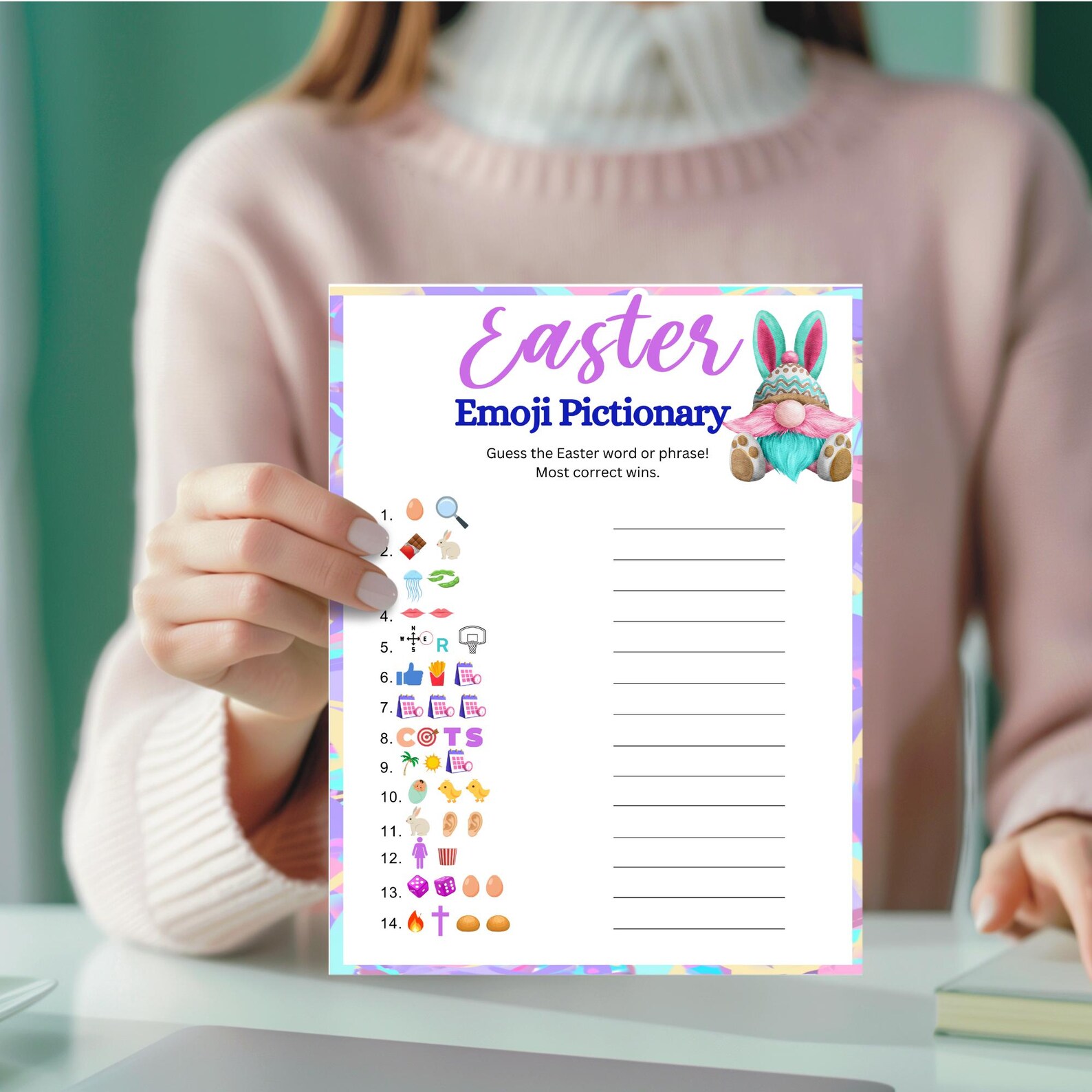 Easter Emoji Game, Easter Games Group Adults & Kids, Easter Trivia Game ...