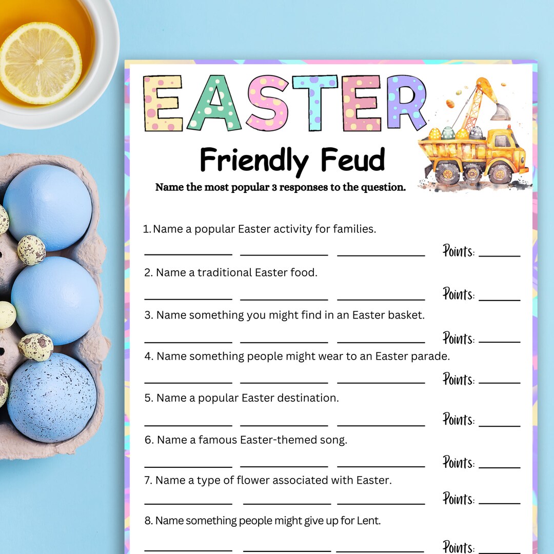 Easter Friendly Feud Game, Easter Games Group Kids & Adults, Easter ...