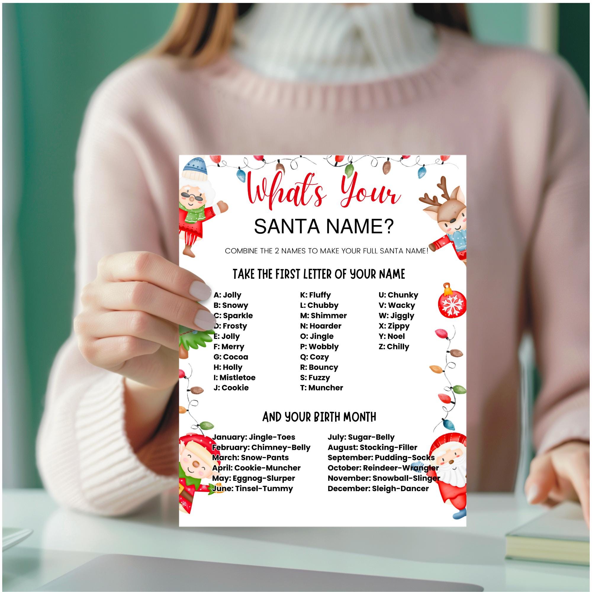 What's Your Santa Name Game, Fun Christmas Games Groups, Adults ...