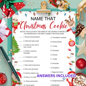 Christmas Cookie Game, Printable Christmas Games Adults Groups, Kids ...