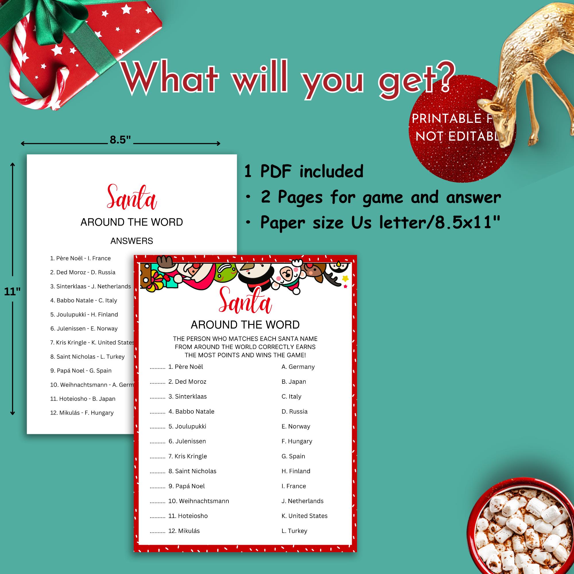 Santa Around the World Game, Christmas Games Groups Adults, Christmas ...