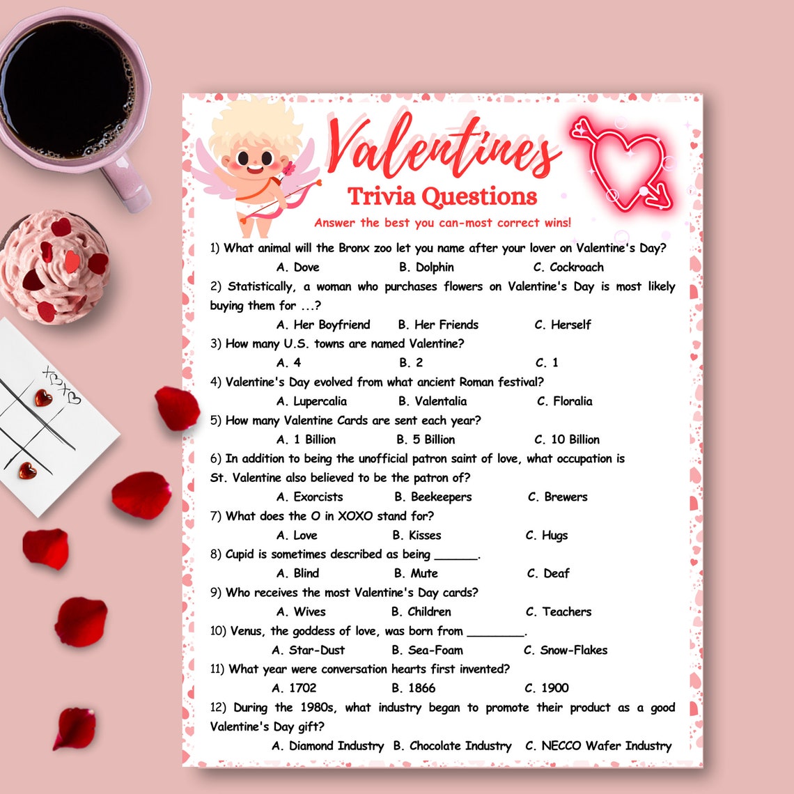 Valentines Trivia Game, Valentine Trivia Question & Answer, Adults ...