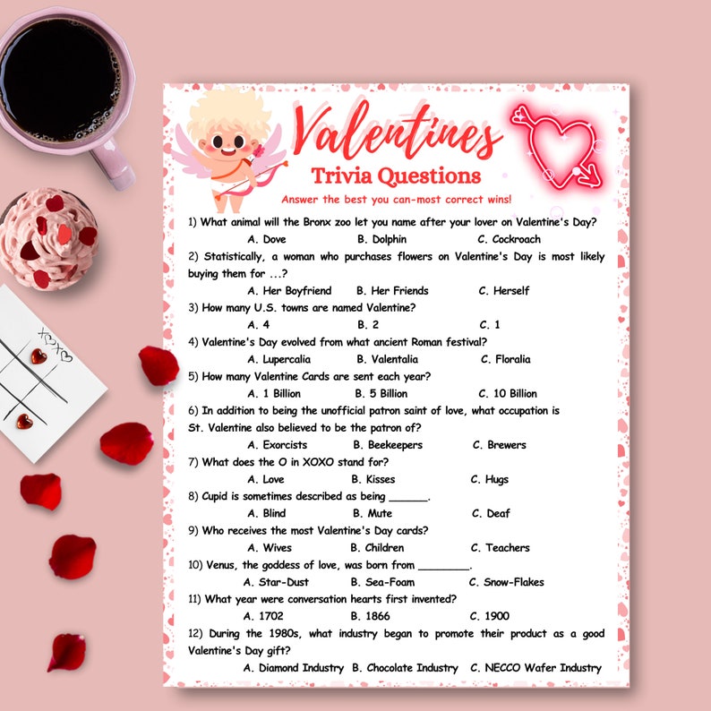 Valentines Trivia Game, Valentine Trivia Question & Answer, Adults ...
