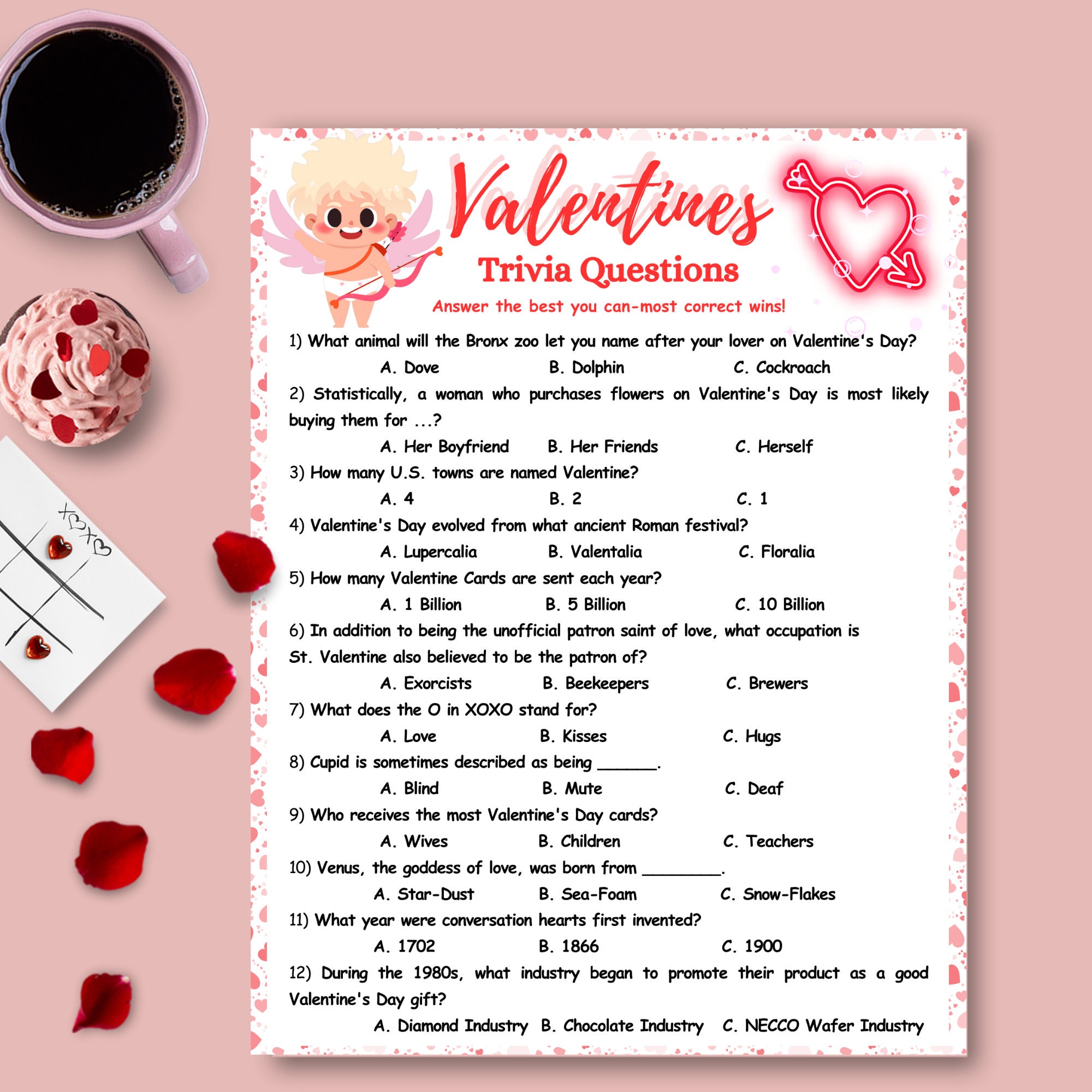 Valentines Trivia Game, Valentine Trivia Question & Answer, Adults ...