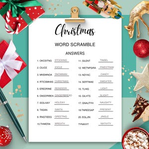 Christmas Word Scramble Games, Christmas Trivia With Answers, Printable ...