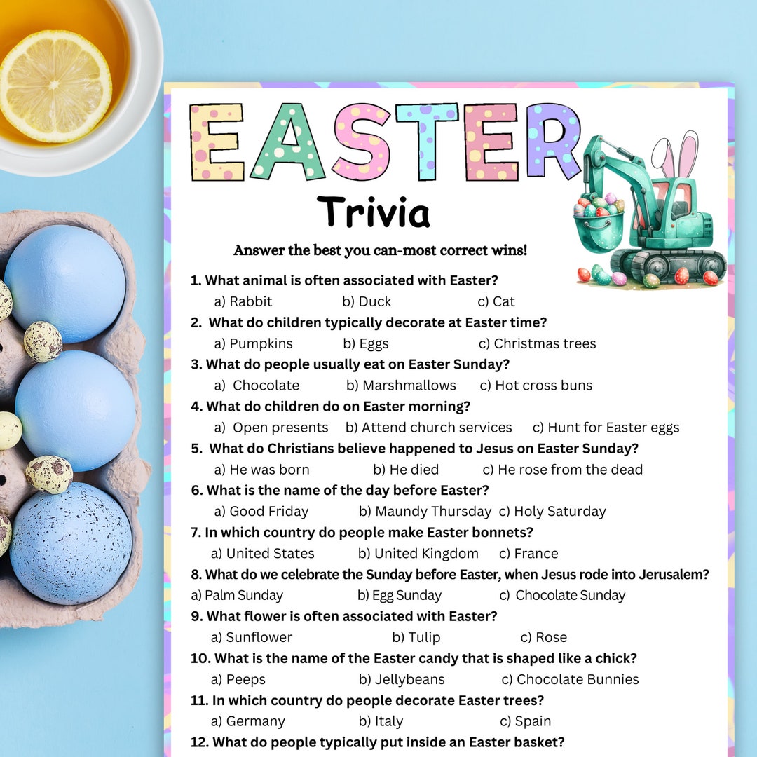Easter Trivia, Printable Easter Games Kids, Trivia Questions With ...