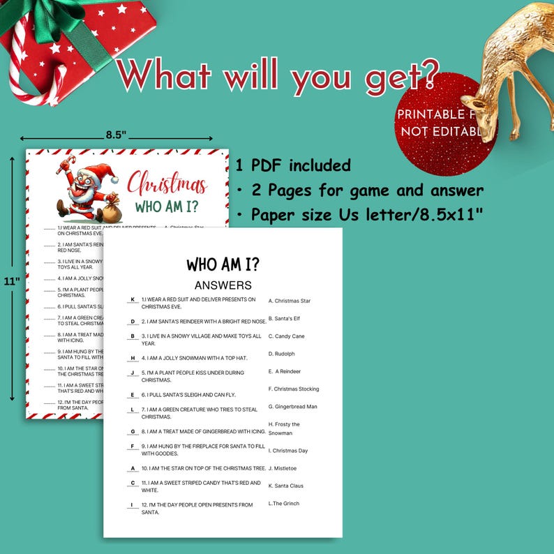 Christmas Who Am I Game, Fun Christmas Games Groups, Work Christmas ...