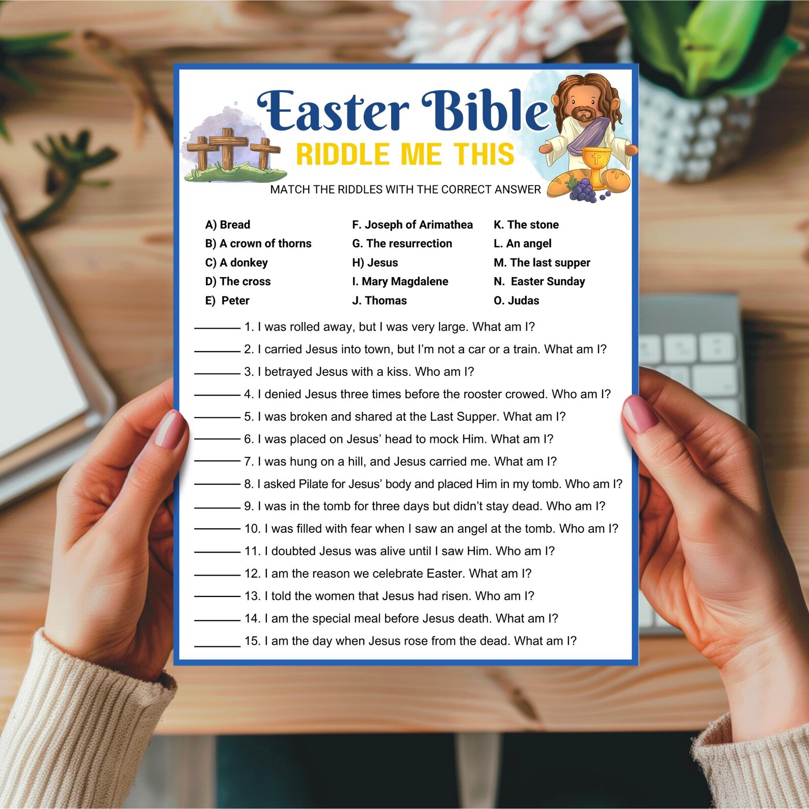 Easter Riddles Game, Printable Easter Games Church, Christian Game ...