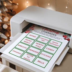 Christmas Charades Game, Christmas Party Games Family, Christmas ...