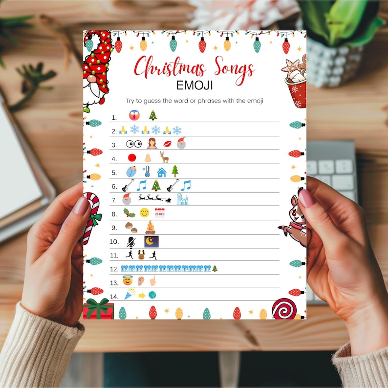 Christmas Song Emoji Game, Christmas Trivia Game Printable, Christmas ...