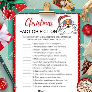 Christmas Trivia Games, Fact or Fiction Game, Trivia Questions ...