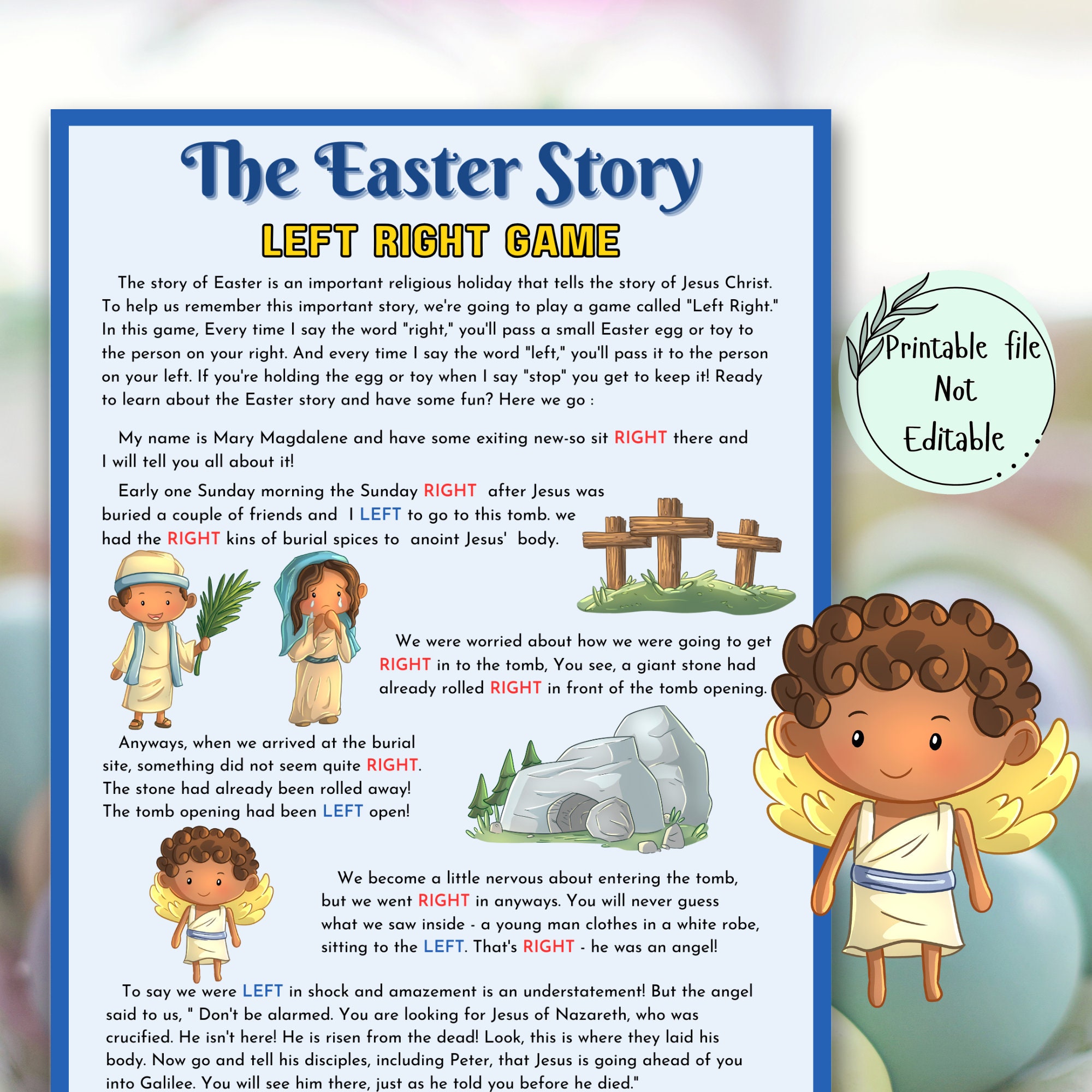 Easter Left Right Game, Bible Easter Pass the Gift Game, Printable ...