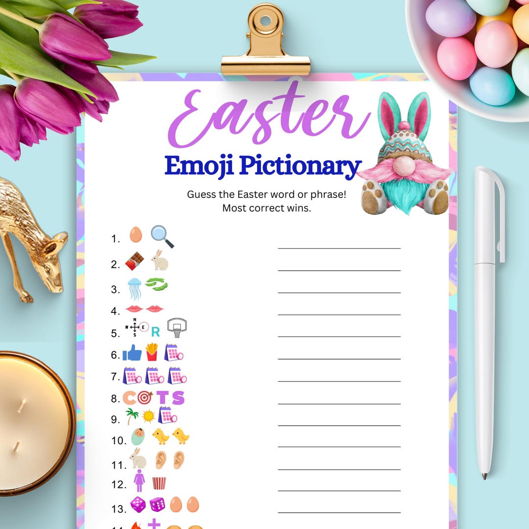 Easter Emoji Game, Easter Games Group Adults & Kids, Easter Trivia Game ...